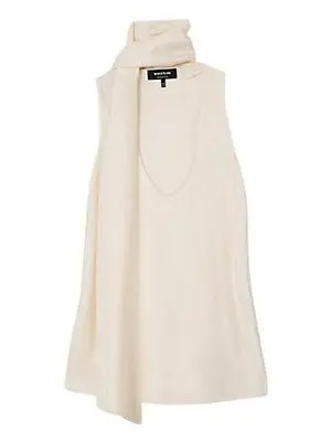 Whistles Sleeveless Silk Scarf Top - Cream