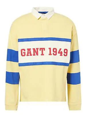 Gant Logo-print Rugby Cotton Polo Shirt - Light Mustard Yellow
