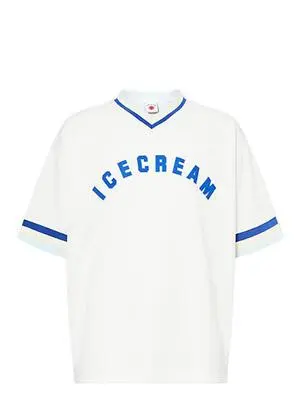 ICECREAM V-neck Sports Jersey T-shirt - White