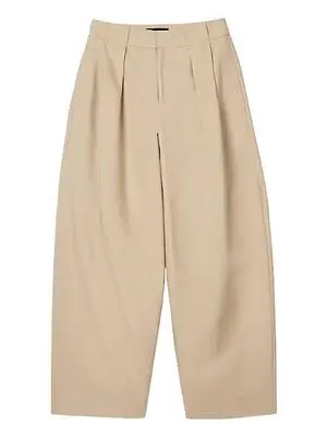 Whistles Pleated Barrel-leg Cotton Trousers - Cream