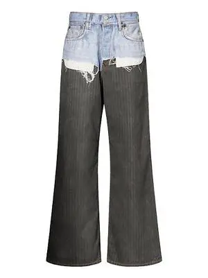 Acne Studios Pinstripe Wide-leg Denim Jeans - Blue Black