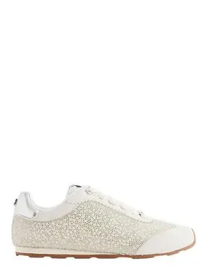 Carvela Tivoli Jewel-embellished Suede Trainers - White