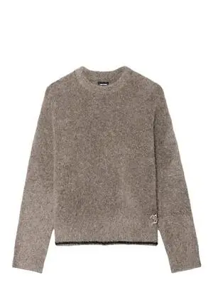 Zadig&Voltaire Wool-blend Jumper With Brand Embroidery - Latte