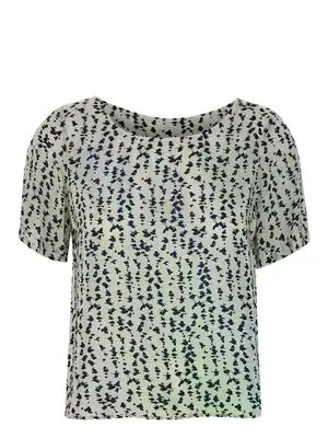 KAOS Printed Round-neck Blouse - Neutrals