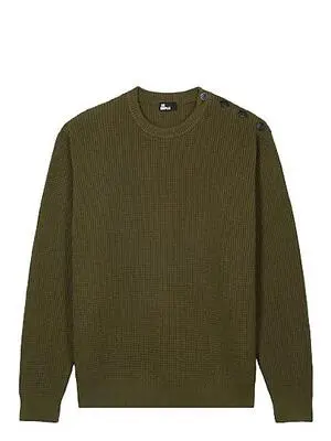The Kooples Waffle-texture Knitted Cotton Jumper - Foret