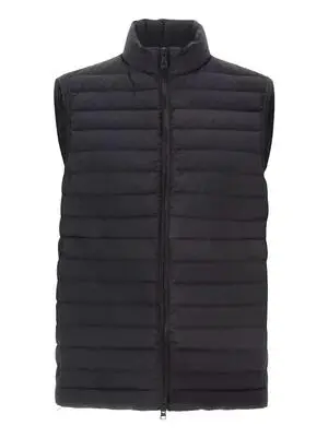 Peuterey Quilted Stand Collar Vest - Black