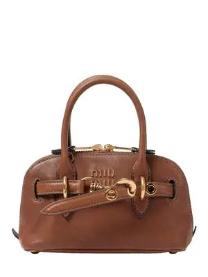 Miu Miu Aventure Mini Leather Tote - Brown
