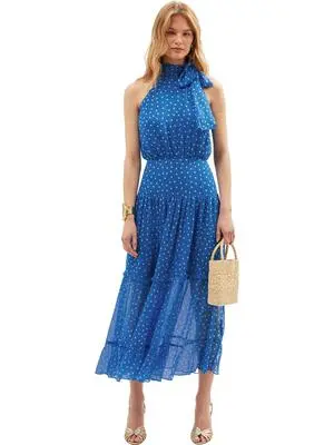 Rixo Abi Layla Dot Dress - Blue