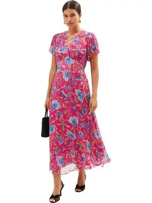 RIXO Corrine Butterfly Floral Dress