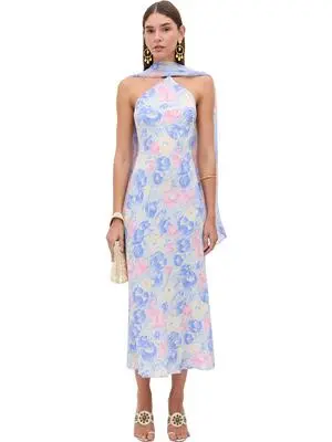 Rixo Hayley Tulip Fields Dress - Blue