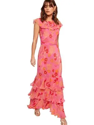 Rixo Rio French Floral Gown - Pink