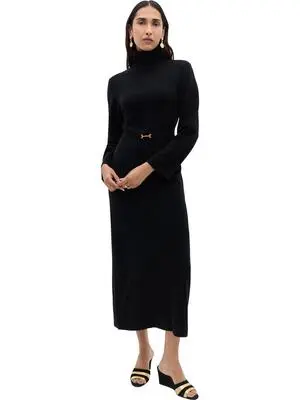 Rixo Elliette Regular Knitted Dress - Black
