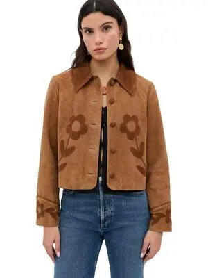 Rixo Dionne Retro Daisy Jacket - Brown