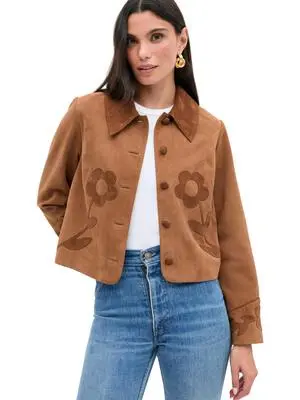 Rixo Dionne Retro Daisy Jacket - Brown