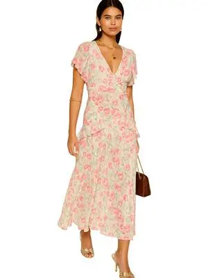 Rixo Evie Floral Dress - Pink