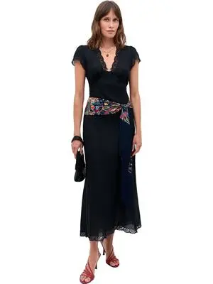Rixo Clarice Midi Dress Black