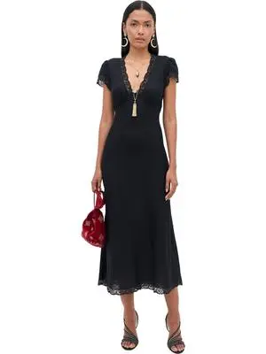 Rixo Clarice Midi Dress - Black