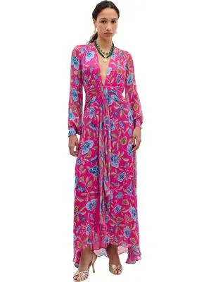 Rixo Meera Floral Dress Pink