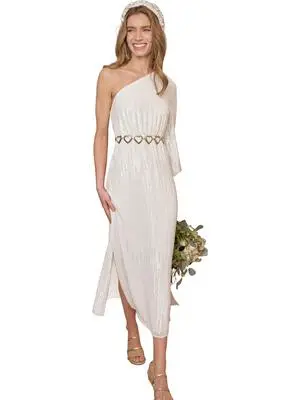 Rixo Bradshaw Sequin Maxi Dress - Ivory