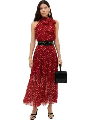 Rixo Abi Layla Dot Midi Dress - Red