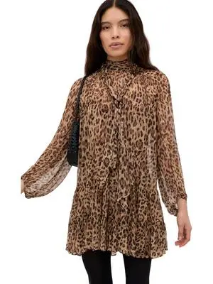 Rixo Anaya Leopard Print Mini Dress - Brown