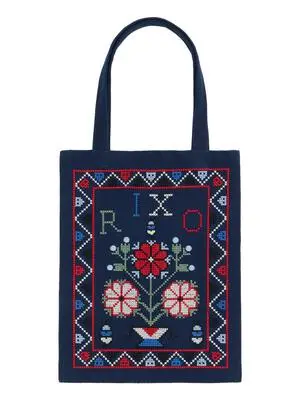 Rixo Noora Terra Cross Stich Embroidery Regular - Navy