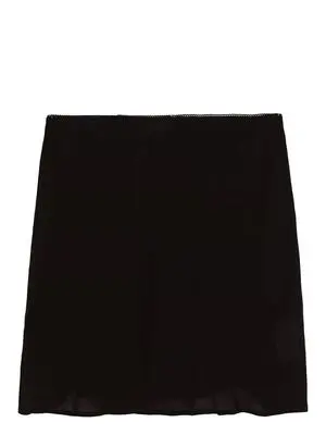 Rixo Mini Slip Skirt Black