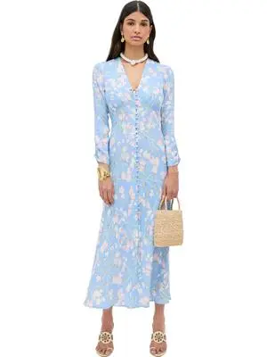 Rixo Katie Floral Print Dress - Blue