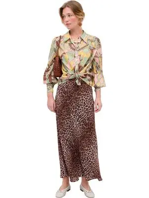 Rixo Kelly Leopard Skirt - Brown
