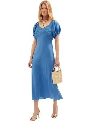Rixo Ilaria Regular Dress - Blue