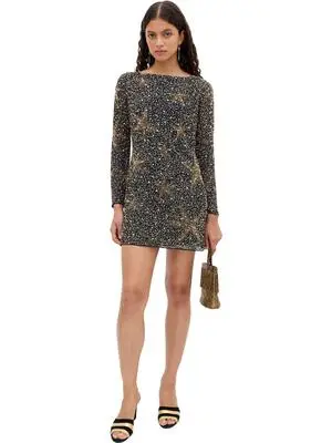 Rixo Ilse Starfish Embellishment Dress - Navy