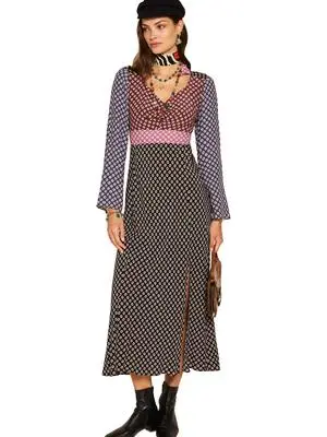 RIXO Priscilla Shibori Midi Dress