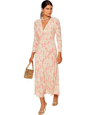 RIXO Clover Tulip Fields Midi Dress