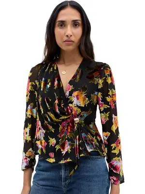 Rixo Everlyn Floral Devoré Top - Multi