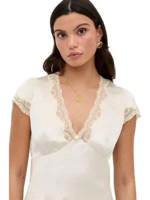 Rixo Karia Top - Ivory