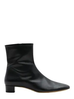 Rixo Rey Leather Ankle Boots - Black