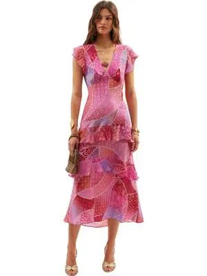 Rixo Meena Ibiza Night Sunset Dress - Pink