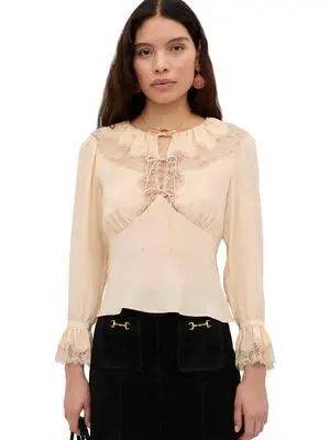 Rixo Aimme Shell Top - Cream