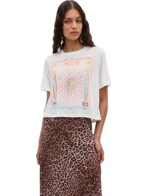 Rixo Ria Leo Regular T-shirt - White