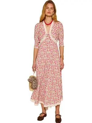 Rixo Amina Shell Pansy Dress - Pink