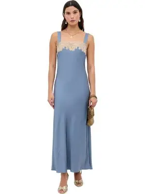Rixo Rosamarie Maxi Dress - Blue