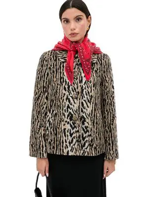Rixo Tommie Bohemia Leopard Jacket - Brown