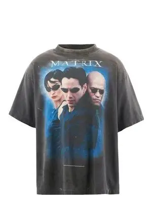 SAINT MXXXXXX White Logo Matrix T-shirt - Black