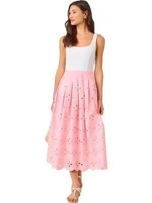 LILLY PULITZER Lissette Eyelet Midi Dress - Conch Shell Pink Spring Showers Eyelet