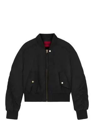 Hugo Bomber Jacket With Ruched Detail - Black