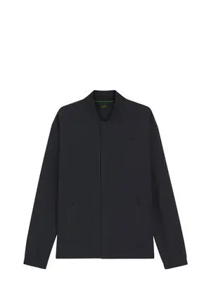BOSS Waffle-structure Zip-up Sweatshirt - Dark Blue