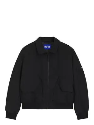 Hugo Water-repellent Oversized Jacket - Black