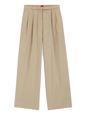 Hugo Straight-fit Trousers With Chain - Light Brown
