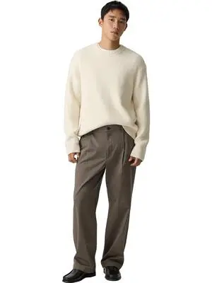 Theory Relaxed Pleat Pant In Moonsoft Cotton - Morel