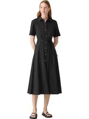 Theory Belted Shirt Dress - Black